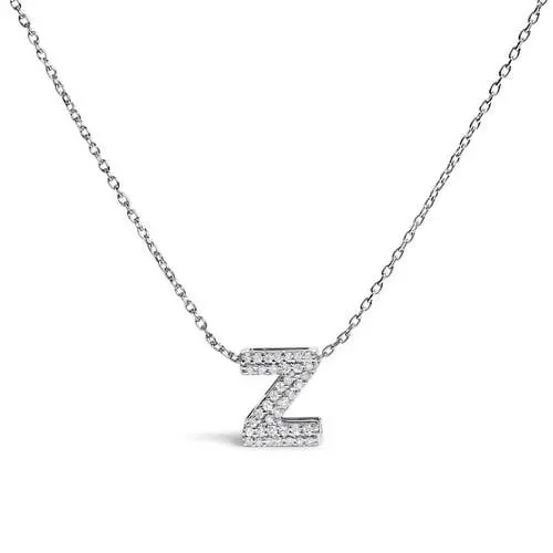 HAUS OF BRILLIANCE 10k Gold Diamond Accent Initial Pendant Necklace - White | Z